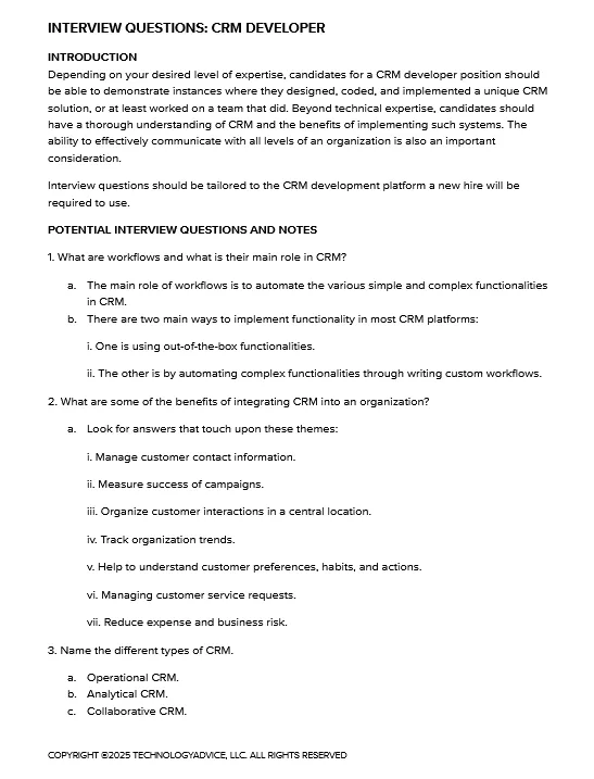 Hiring Kit: CRM Developer - TechRepublic