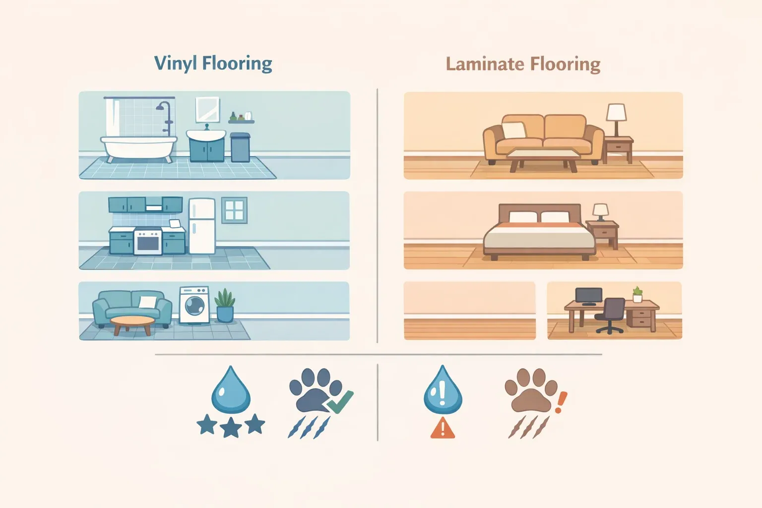 Vinyl vs Laminate Flooring: Lab-Tested Performance by Room