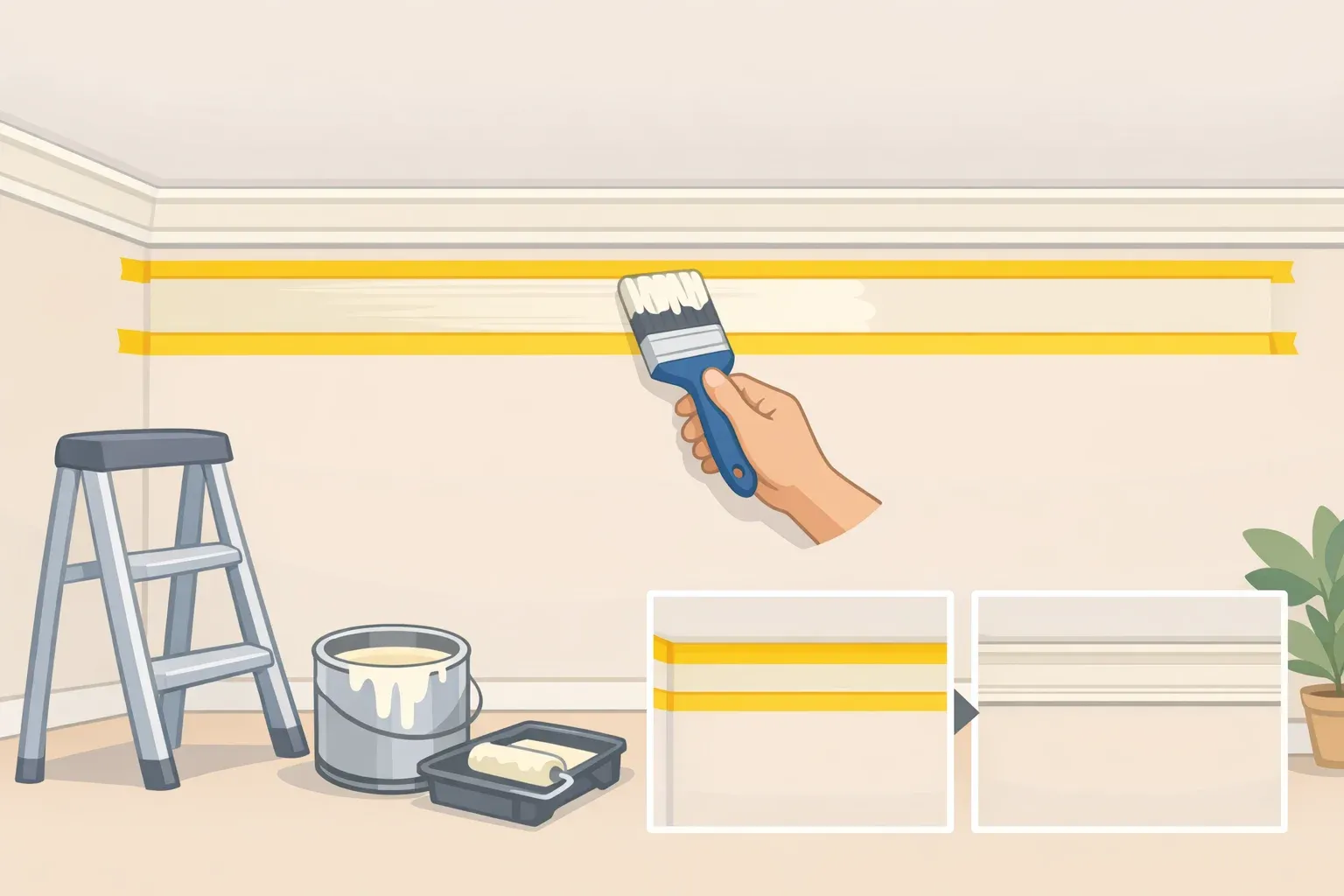 How to Fake Crown Molding with Paint for Under $25
